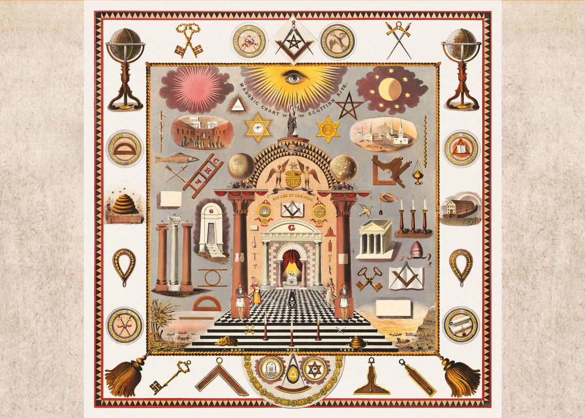 'Masonic Scottish rite 1874' Poster, picture, metal print, paint by ...