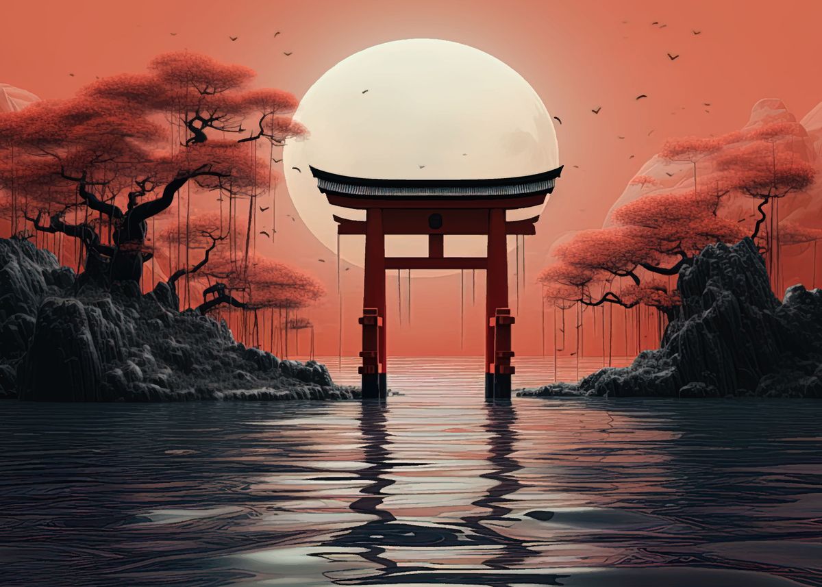 'japanese torii gate' Poster, picture, metal print, paint by Demon ...