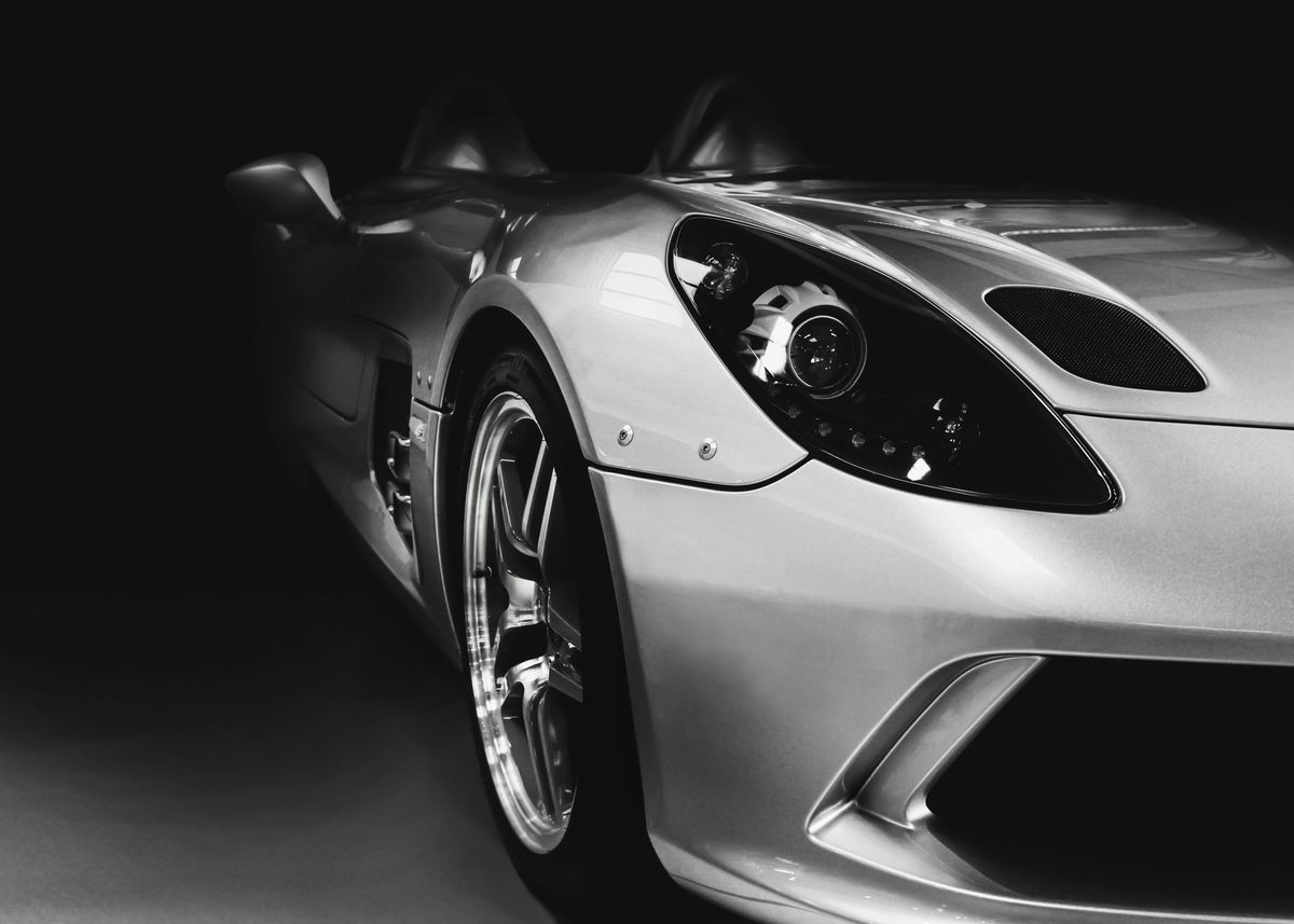 'Mercedes SLR car' Poster, picture, metal print, paint by Roman Stasiuk | Displate