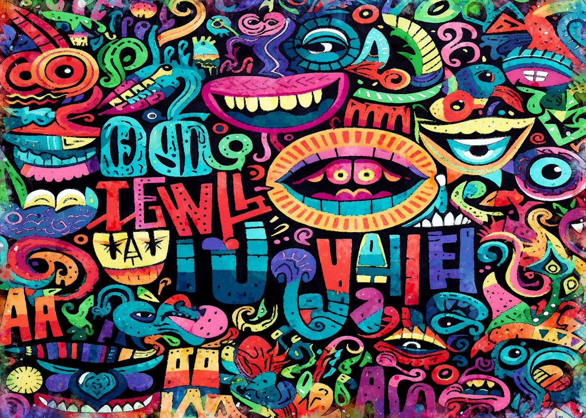 'Graffiti Poster' Poster, picture, metal print, paint by Grafitti ...