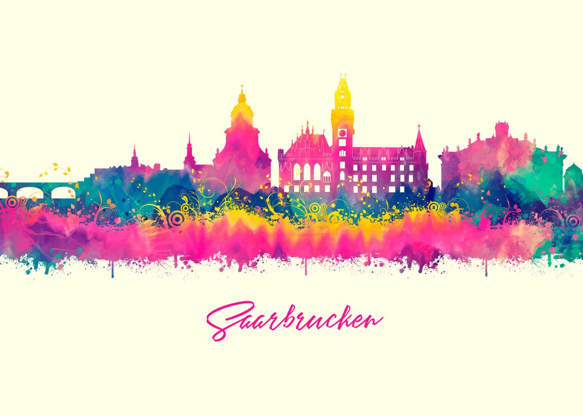 'Saarbrucken Germany' Poster, picture, metal print, paint by Denis ...