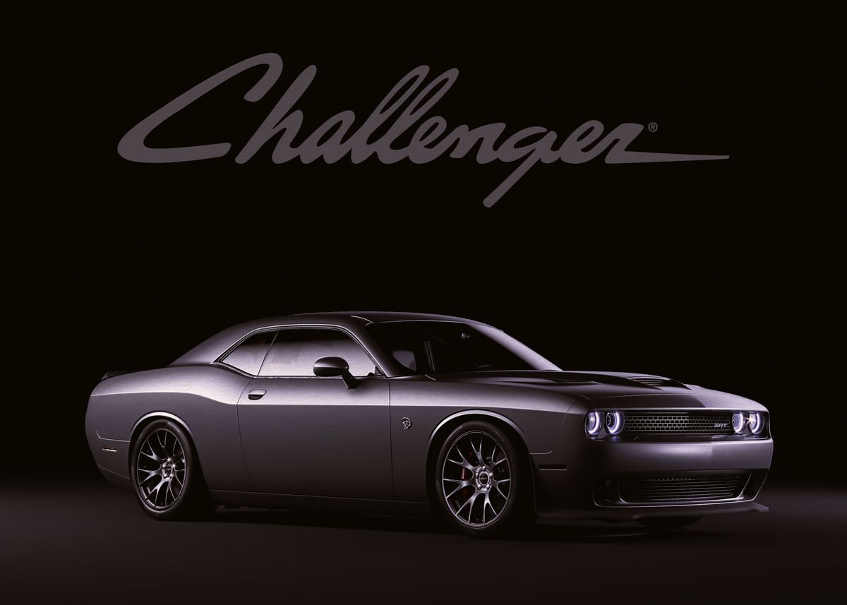 'Black Dodge Challenger' Poster, picture, metal print, paint by Lee ...