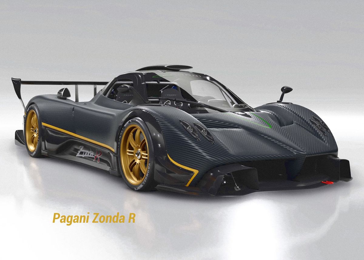 'Pagani Zonda R' Poster, picture, metal print, paint by One Line Artist ...