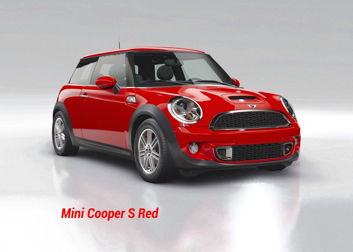 'Mini Cooper S' Poster, picture, metal print, paint by One Line Artist ...