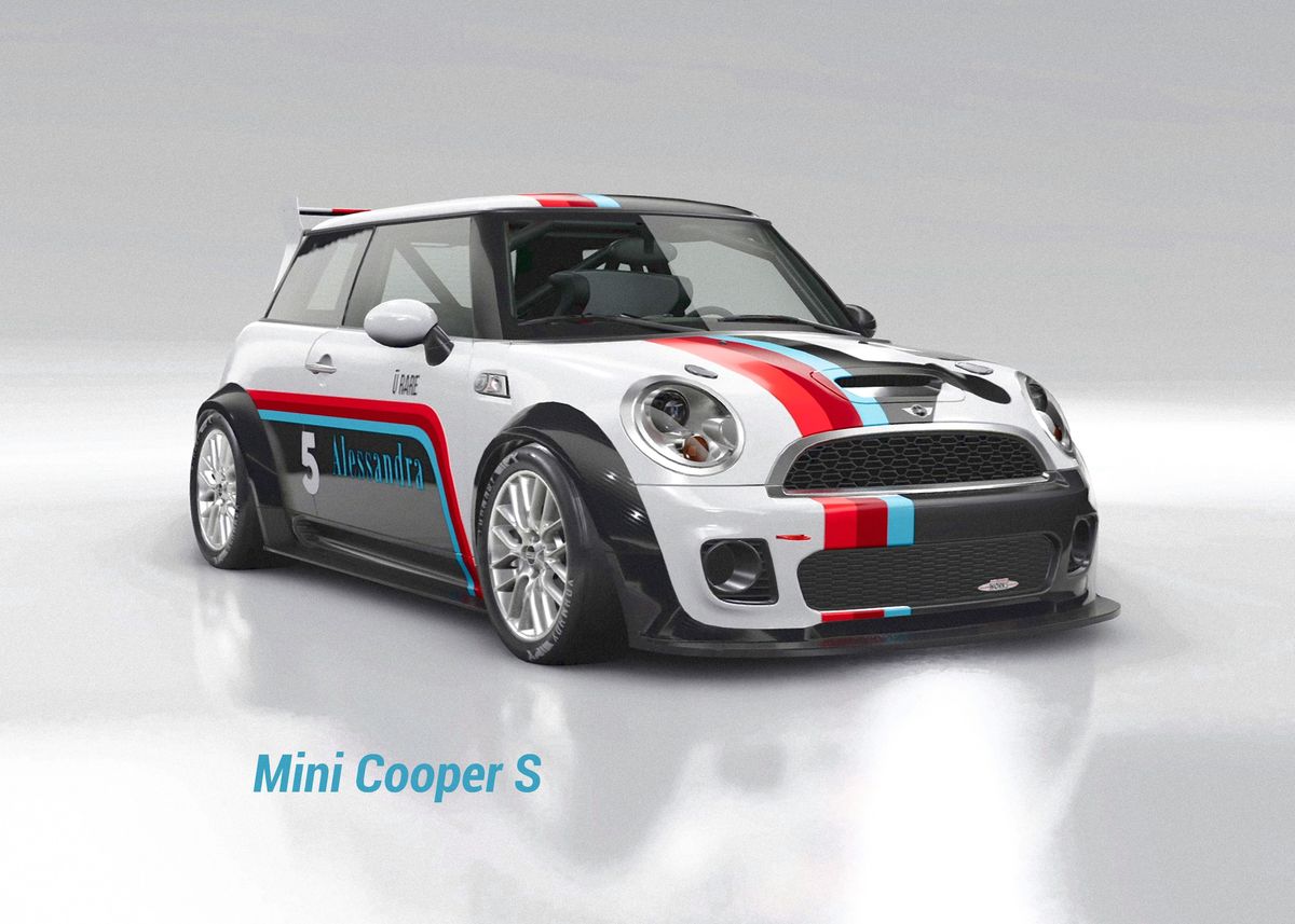 'Mini Cooper S' Poster, picture, metal print, paint by One Line Artist ...