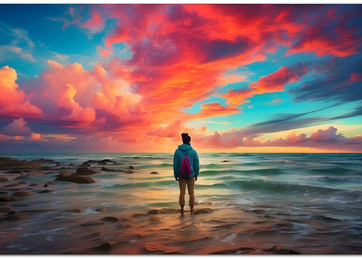 'Colors Of Sky' Poster, picture, metal print, paint by Urah Go | Displate