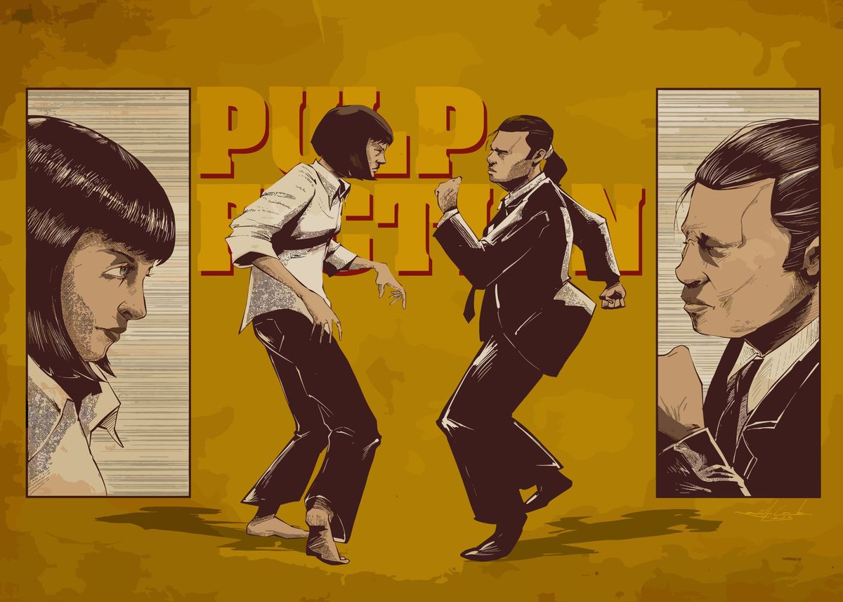 'pulp fiction' Poster, picture, metal print, paint by Stony Emisko ...