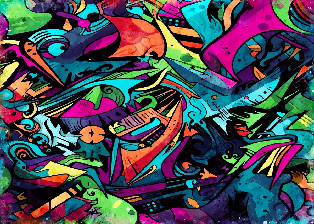 'Graffiti Poster' Poster, picture, metal print, paint by Grafitti ...