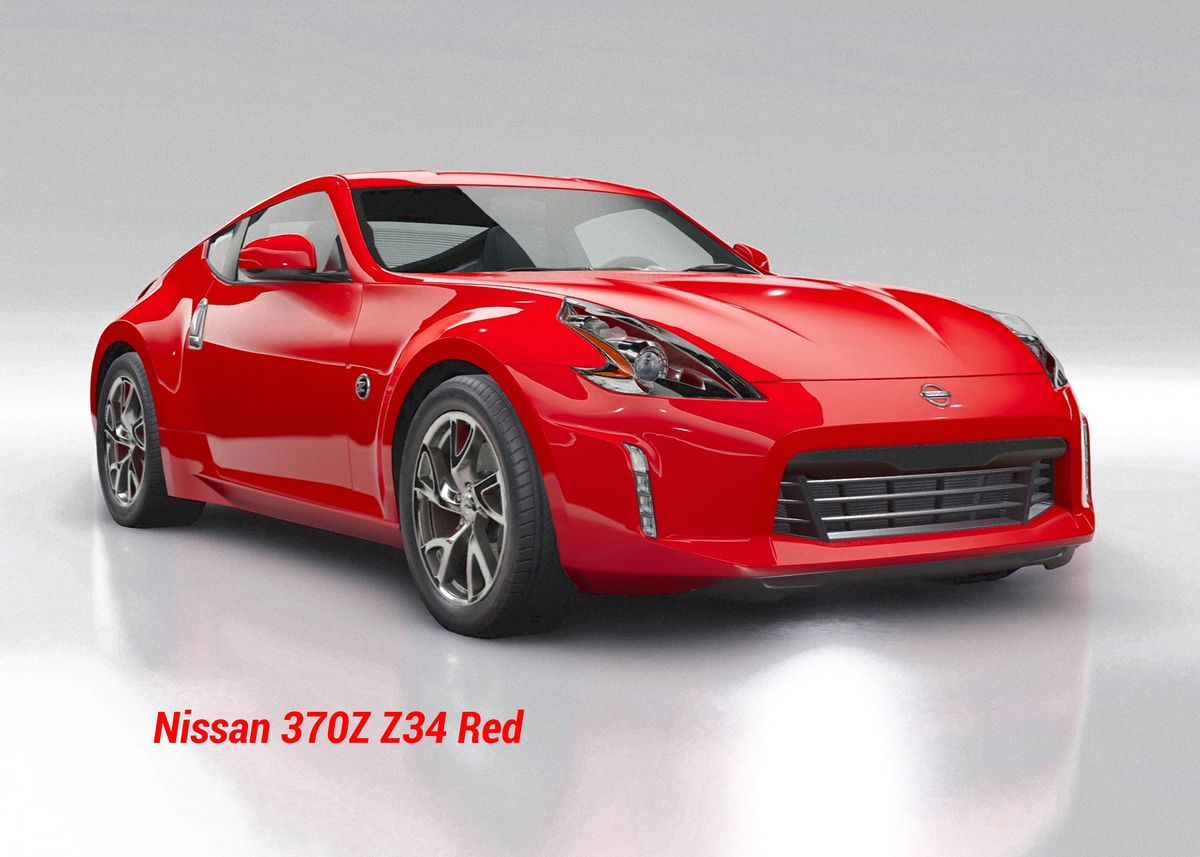 'Nissan 370Z Z34 Red' Poster, picture, metal print, paint by One Line ...