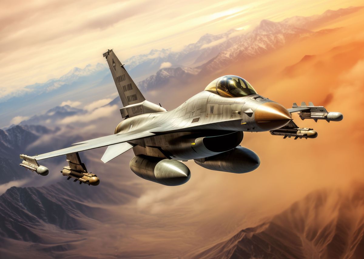 'F16 jet fighter' Poster, picture, metal print, paint by Steven ...