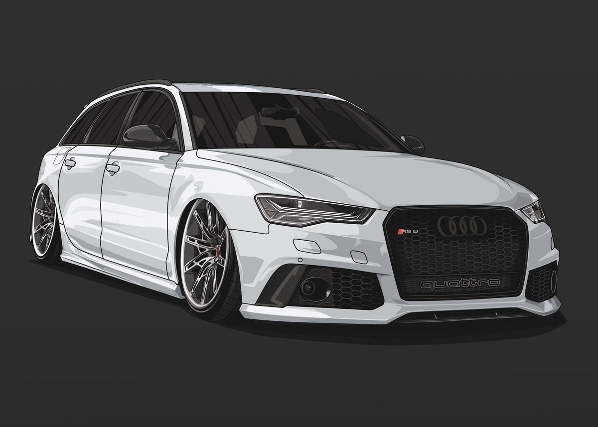 'Audi RS6 C7 Bagged' Poster, picture, metal print, paint by ...