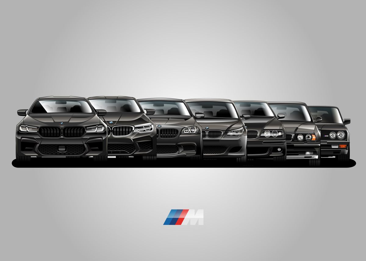 'BMW M5 Evolution' Poster, picture, metal print, paint by Conceptual Photography | Displate