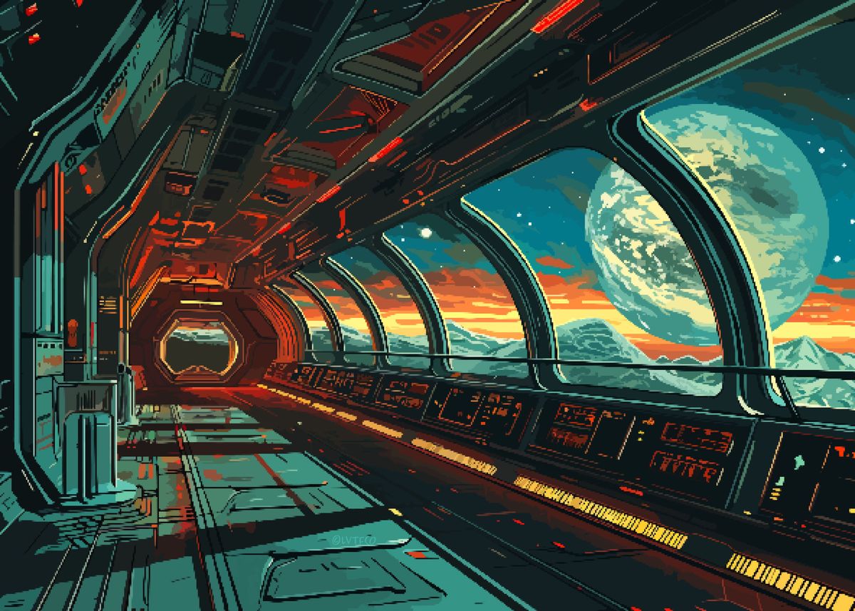 'Alien Planet Pixel Art' Poster, picture, metal print, paint by LVTFCO ...