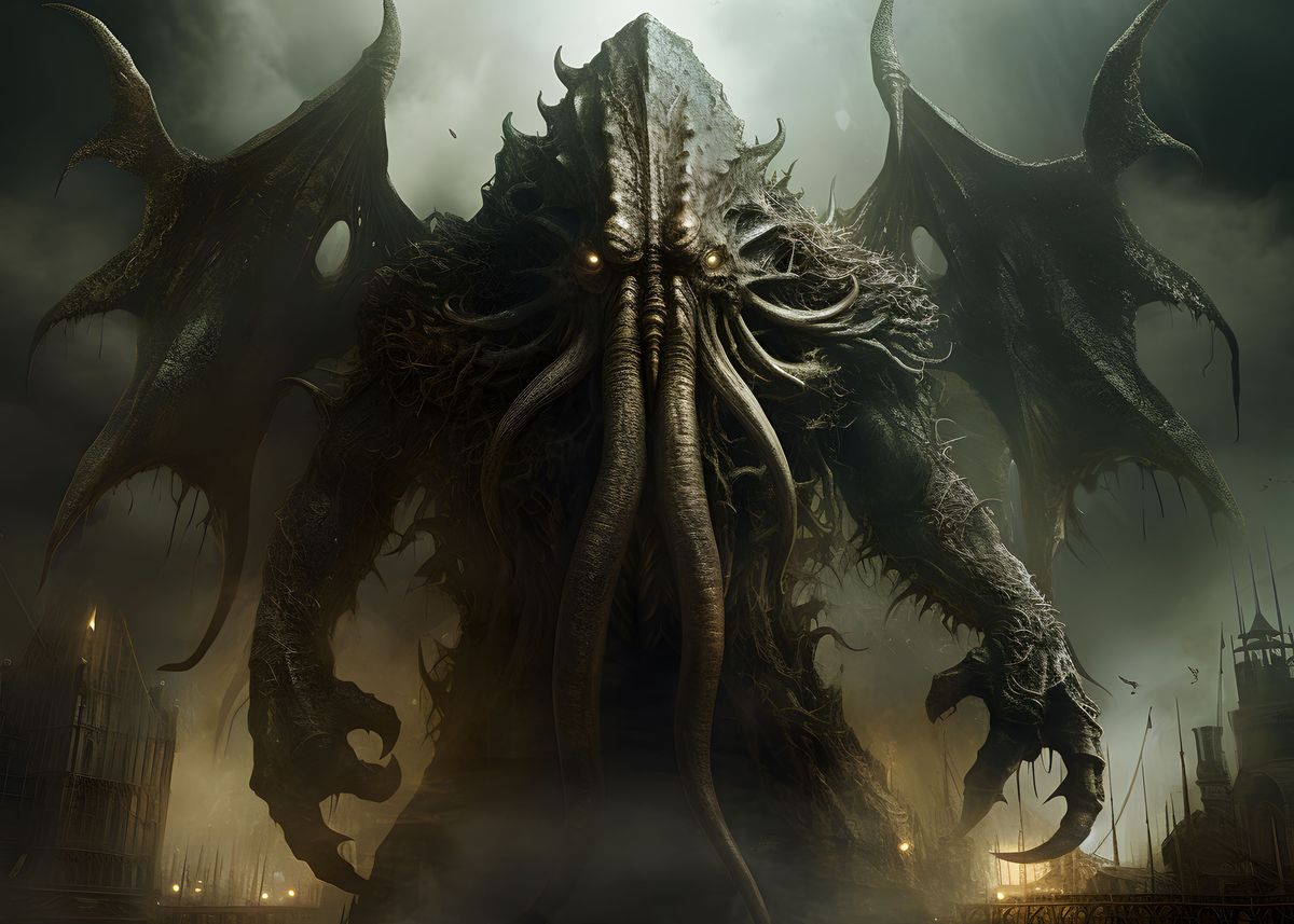 'Cthulhu Village Deco Art' Poster, picture, metal print, paint by ...