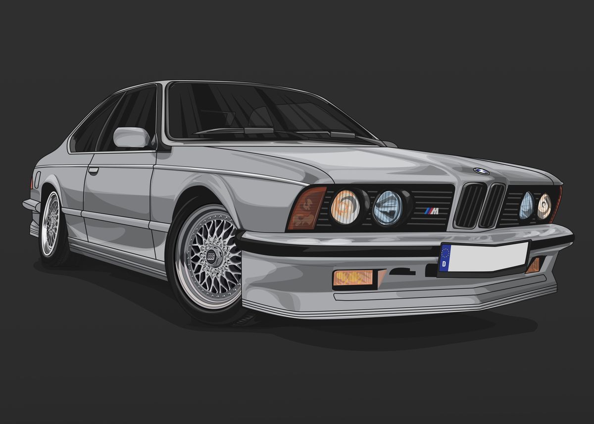 'BMW E24 635 CSI Sharknose' Poster, picture, metal print, paint by ...