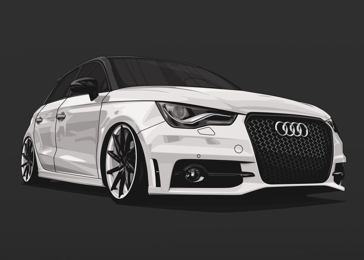 'Audi A1 8X White Static' Poster, picture, metal print, paint by ...