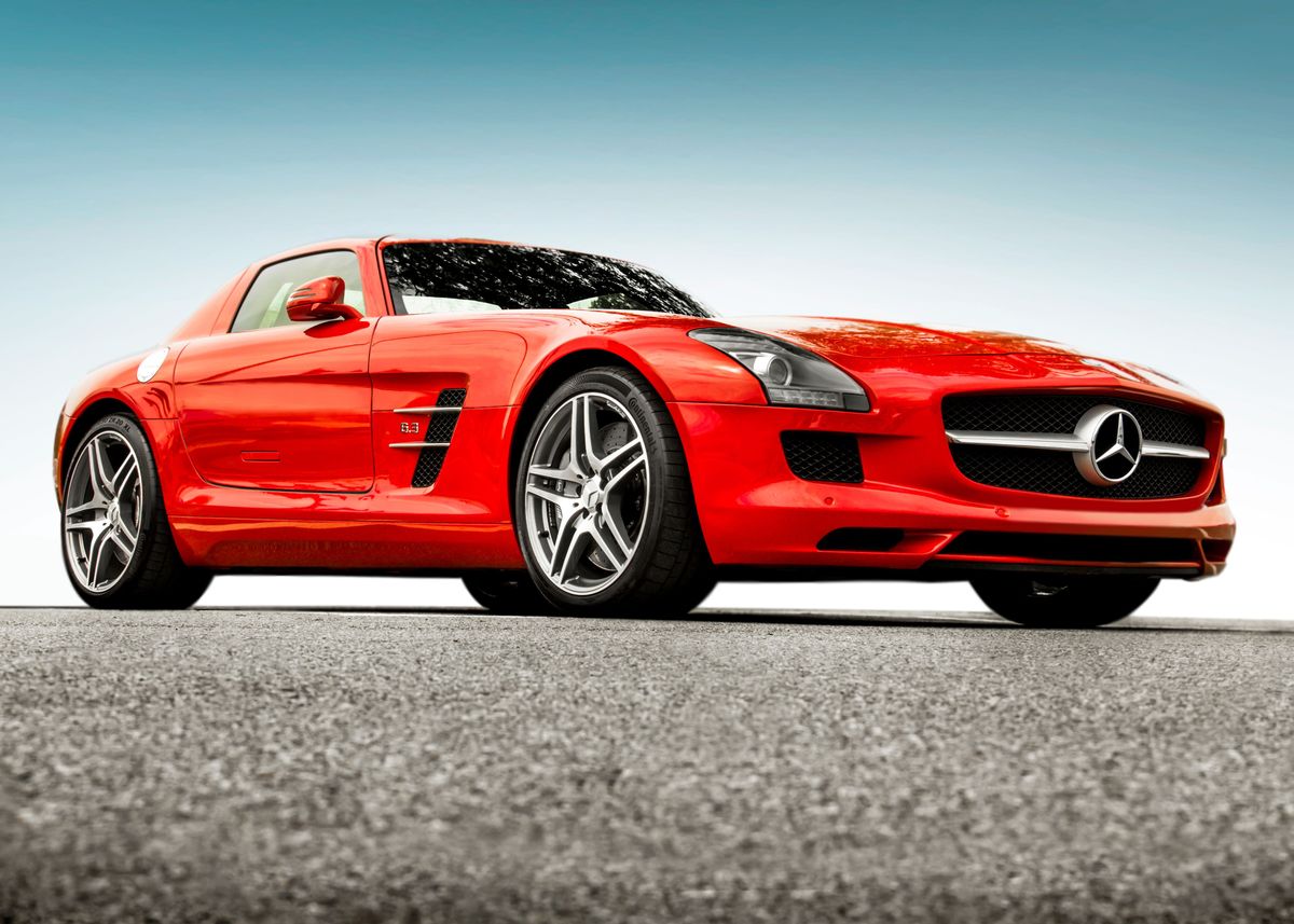'Mercedes SLS car' Poster, picture, metal print, paint by Roman Stasiuk ...