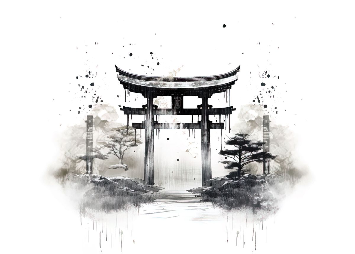 'japanese torii gate' Poster, picture, metal print, paint by Demon ...
