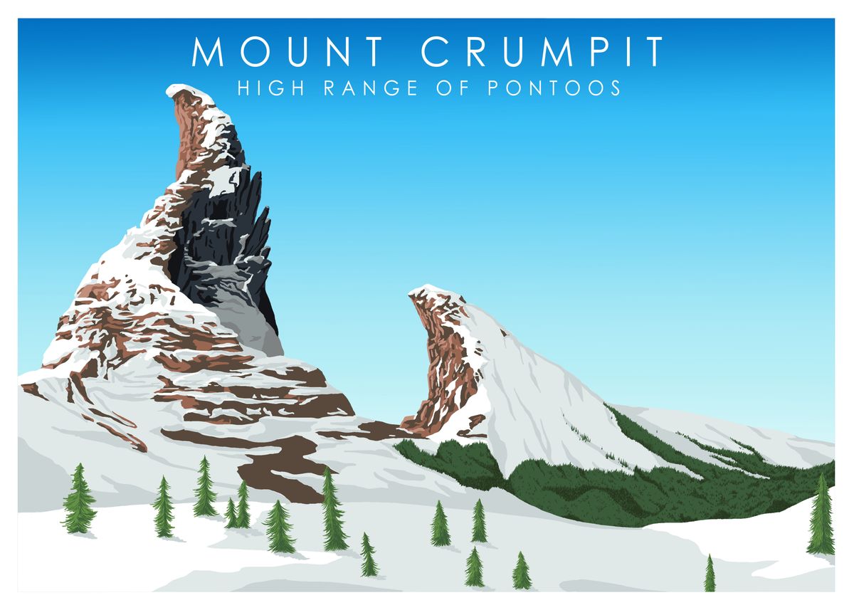 'Mount Crumpit' Poster, picture, metal print, paint by OmegaArt | Displate