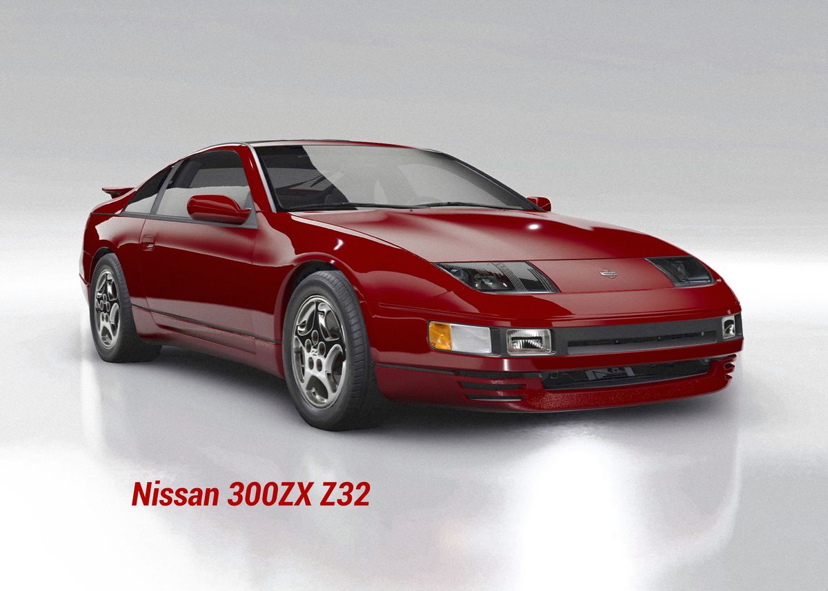 'Nissan 300ZX Z32' Poster, picture, metal print, paint by One Line ...