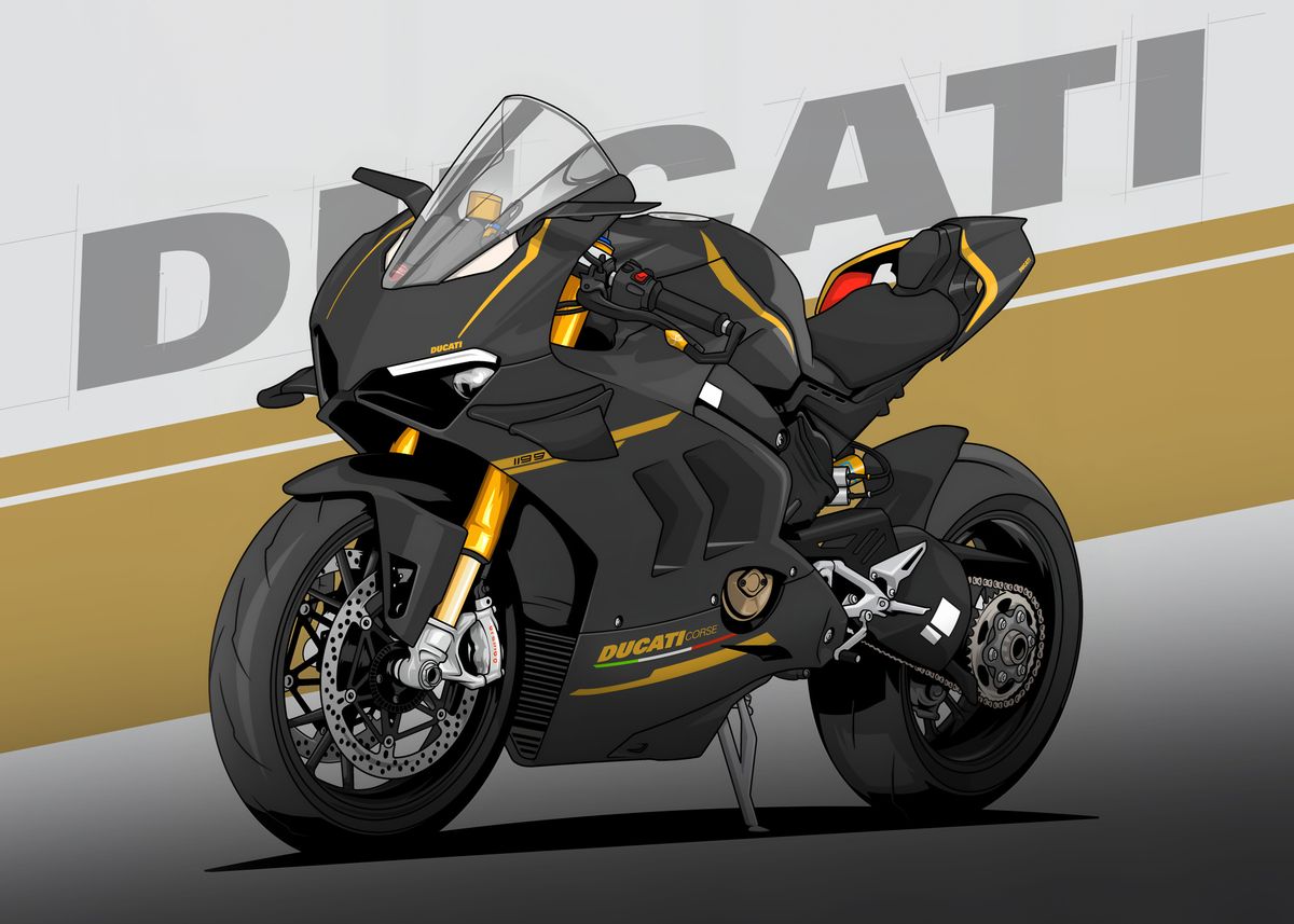 'DUCATI PANIGALE V4S' Poster, picture, metal print, paint by Osh Studio ...