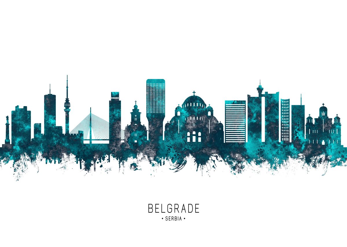 'Belgrade Skyline' Poster, picture, metal print, paint by Towseef Dar ...