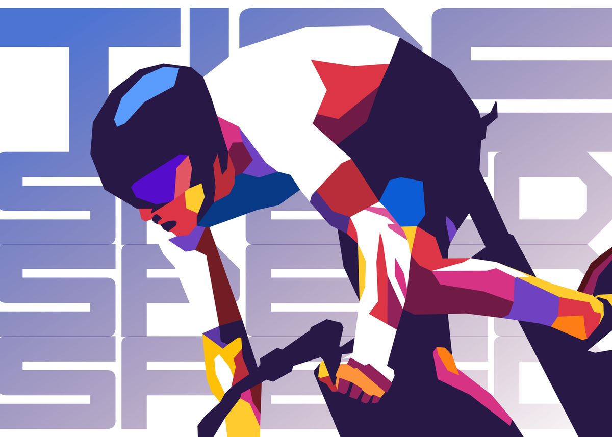 'Track Cycling' Poster, picture, metal print, paint by Ro | Displate