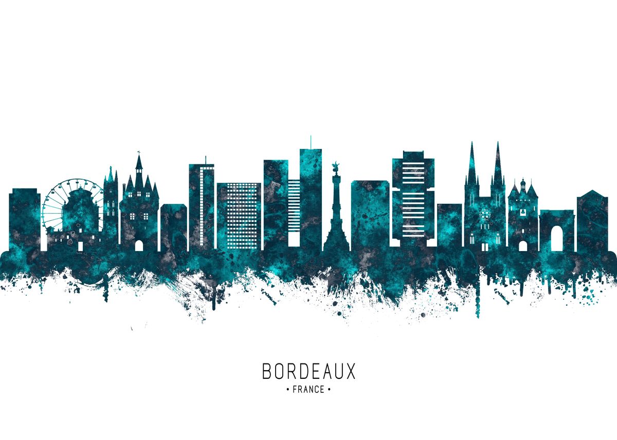 'Bordeaux Skyline' Poster, picture, metal print, paint by Towseef Dar ...
