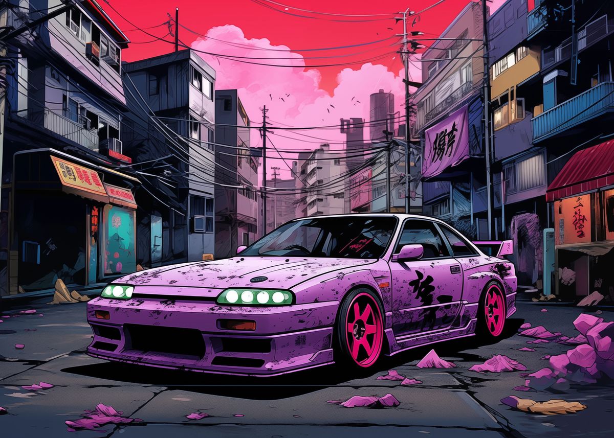 'Pink 240sx ' Poster, picture, metal print, paint by Operator Viking ...