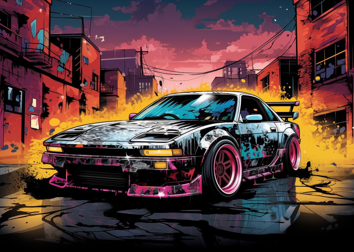 'Graffiti 240sx' Poster, picture, metal print, paint by Operator Viking ...