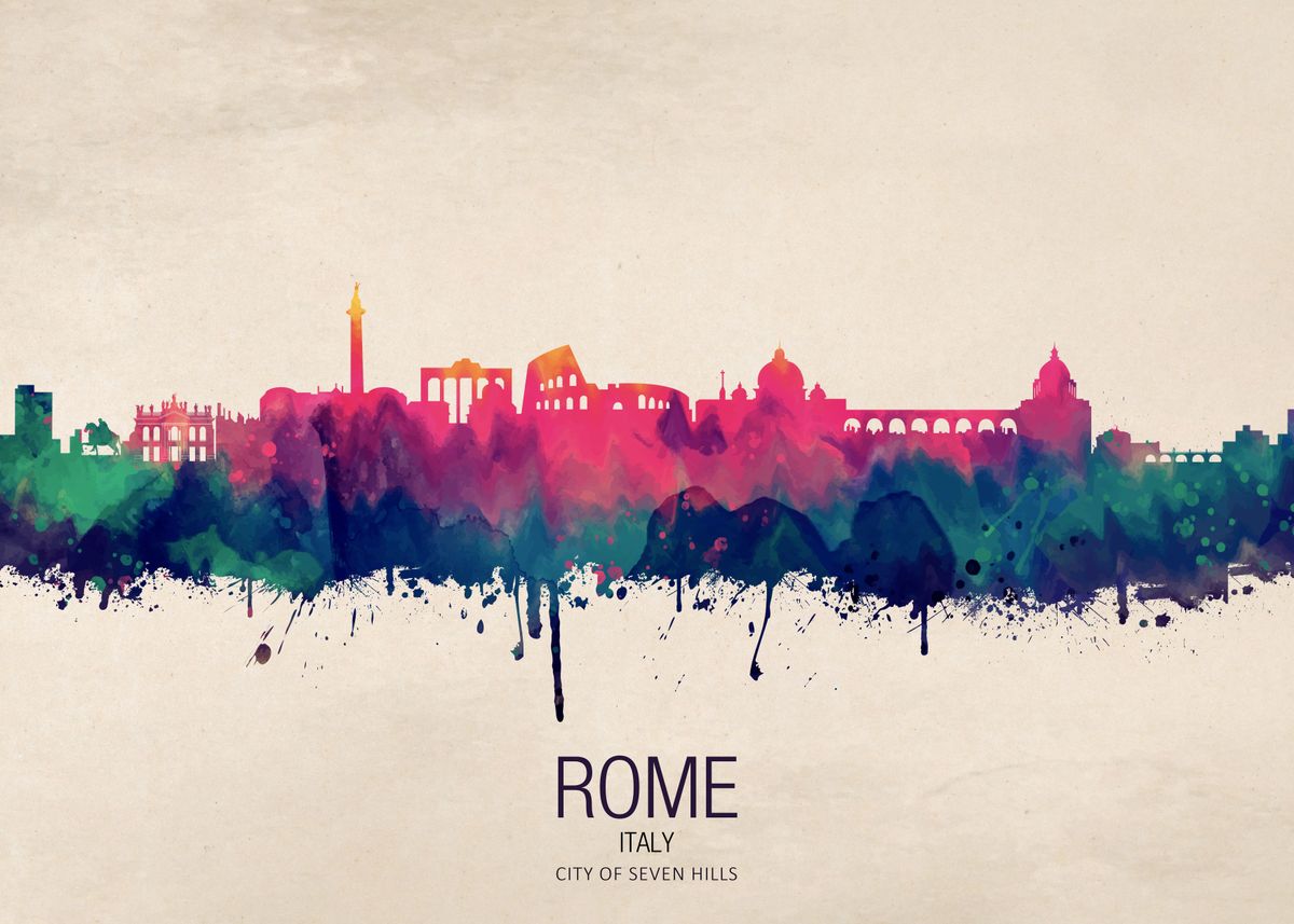 'Rome Italy' Poster, picture, metal print, paint by Denis Siggers ...