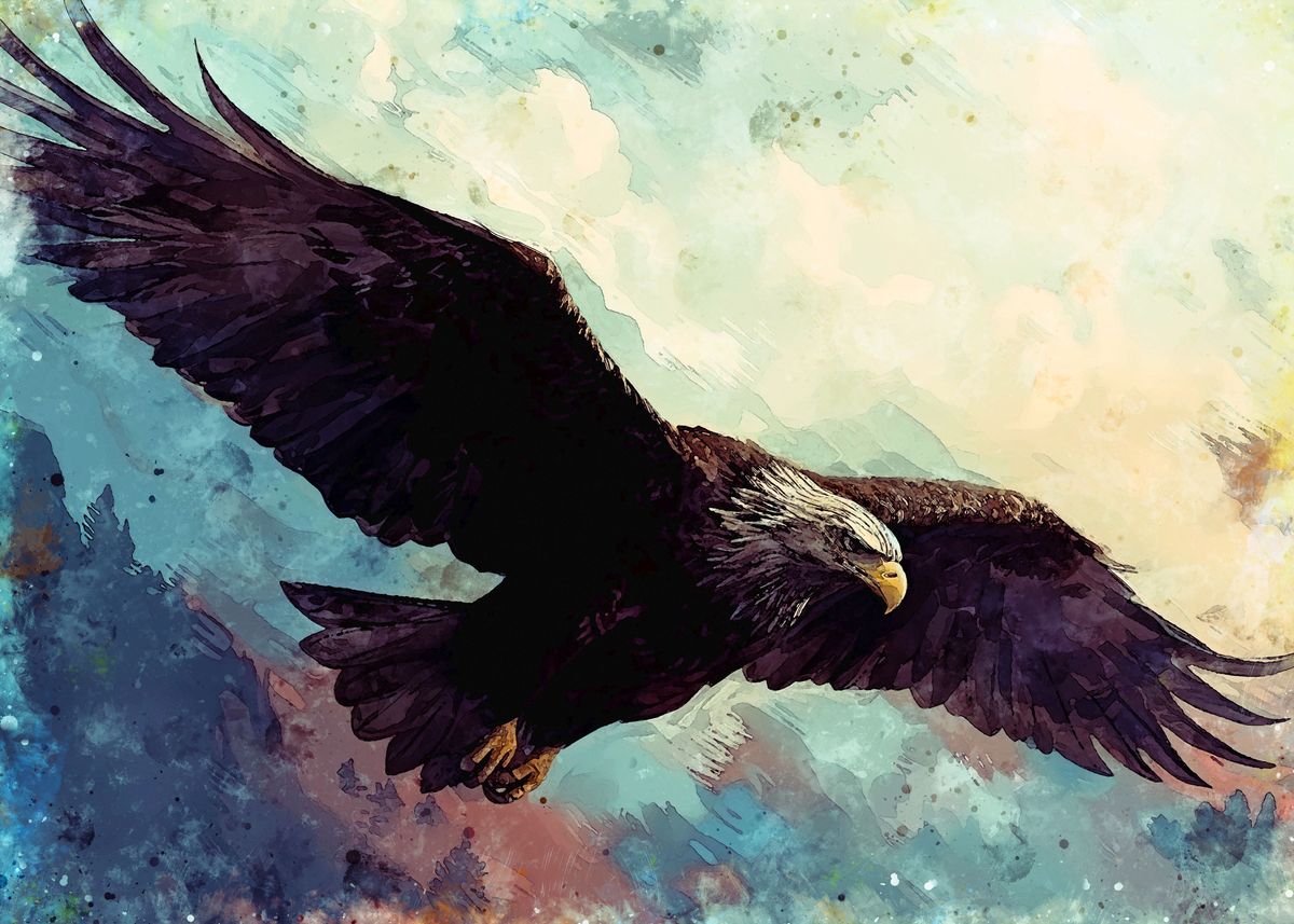 'Giant Eagle Fantasy Art' Poster, picture, metal print, paint by Jualan ...