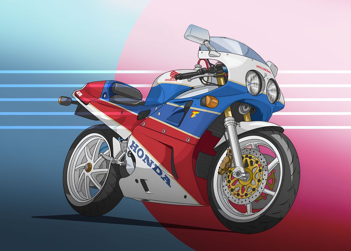 'HONDA RC30 VFR750R' Poster, picture, metal print, paint by Osh Studio ...