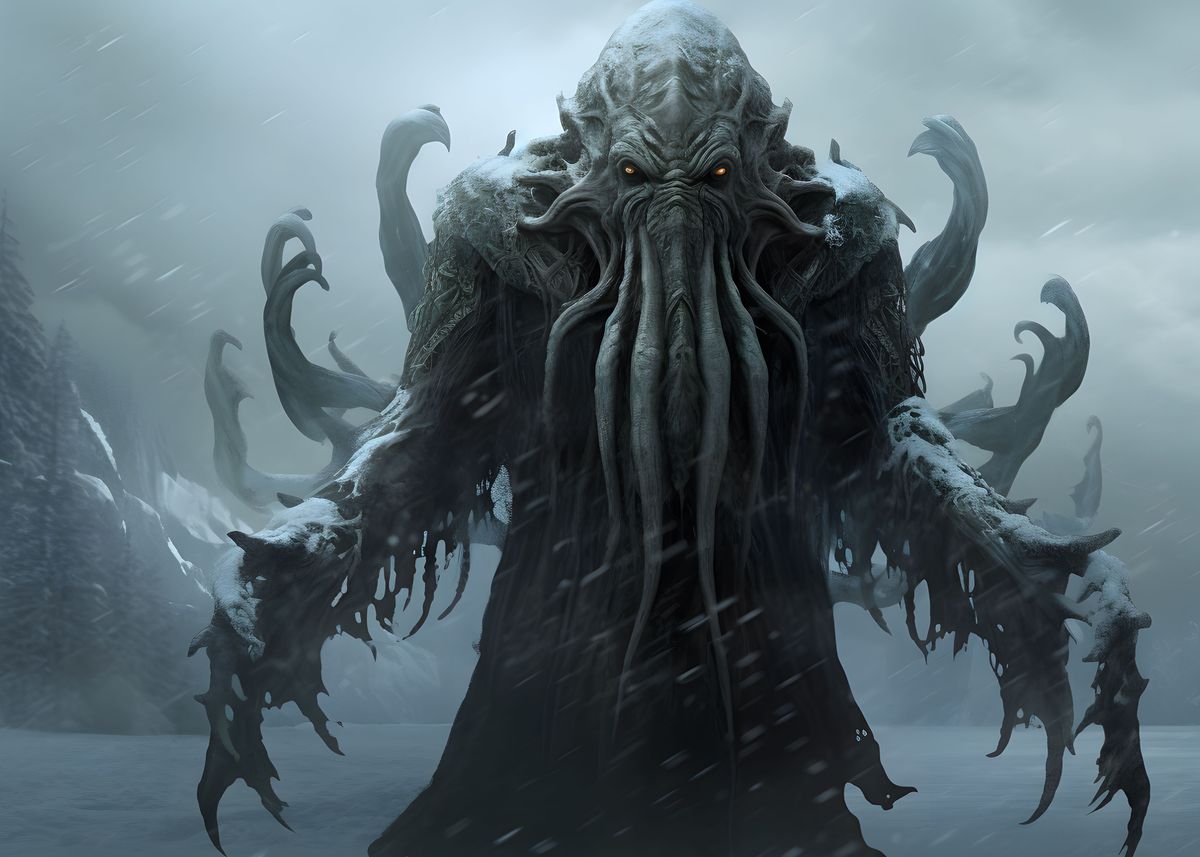 'Cthulhu Snow Deco Art' Poster, picture, metal print, paint by Amazing ...