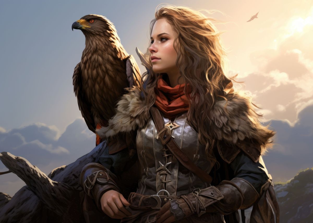 'The falconer' Poster, picture, metal print, paint by Mezma and Azzayal ...