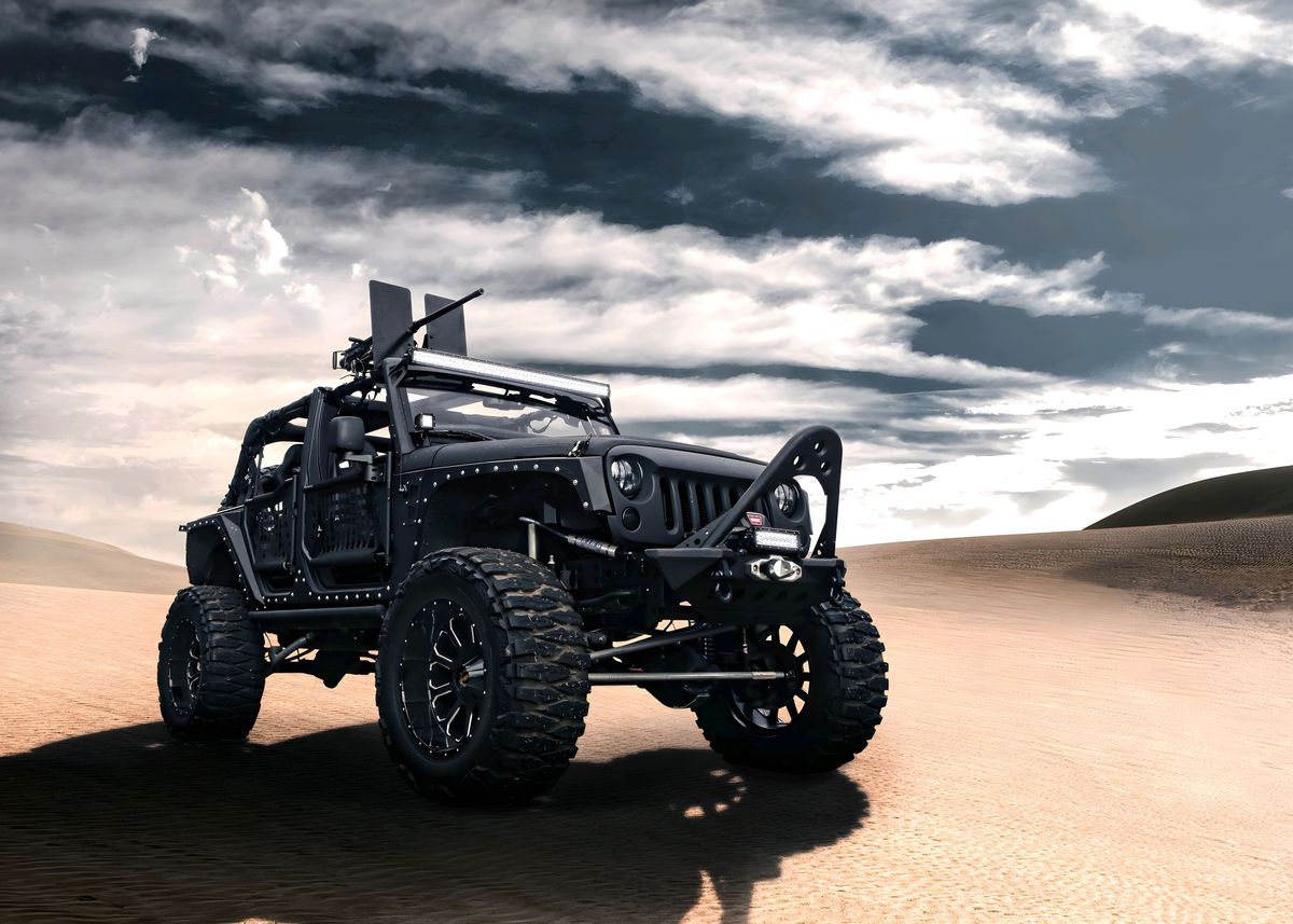 'Jeep' Poster, picture, metal print, paint by Bondo Art | Displate