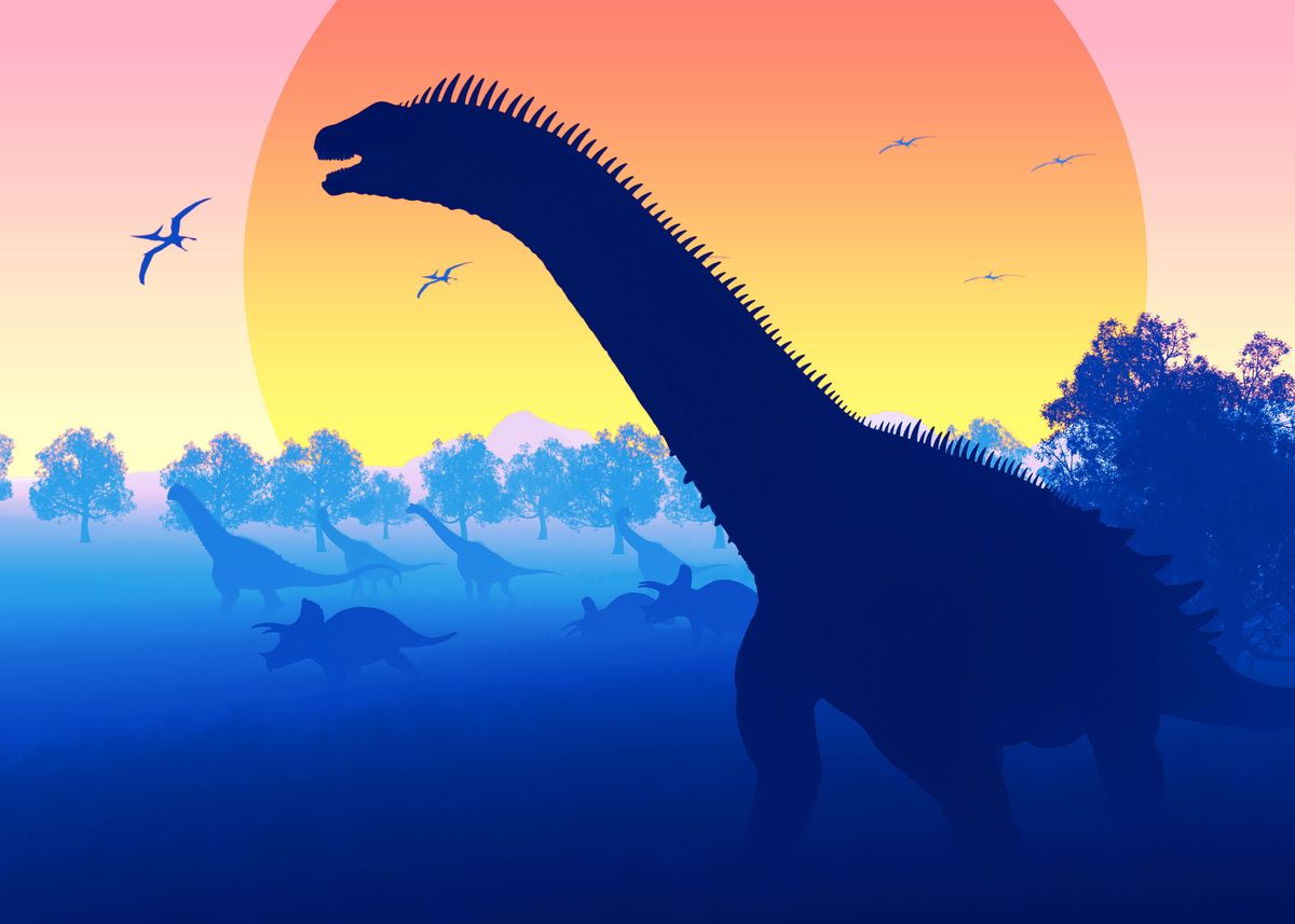 'Brontosaurus dinosaur' Poster, picture, metal print, paint by Gigi Bgm ...