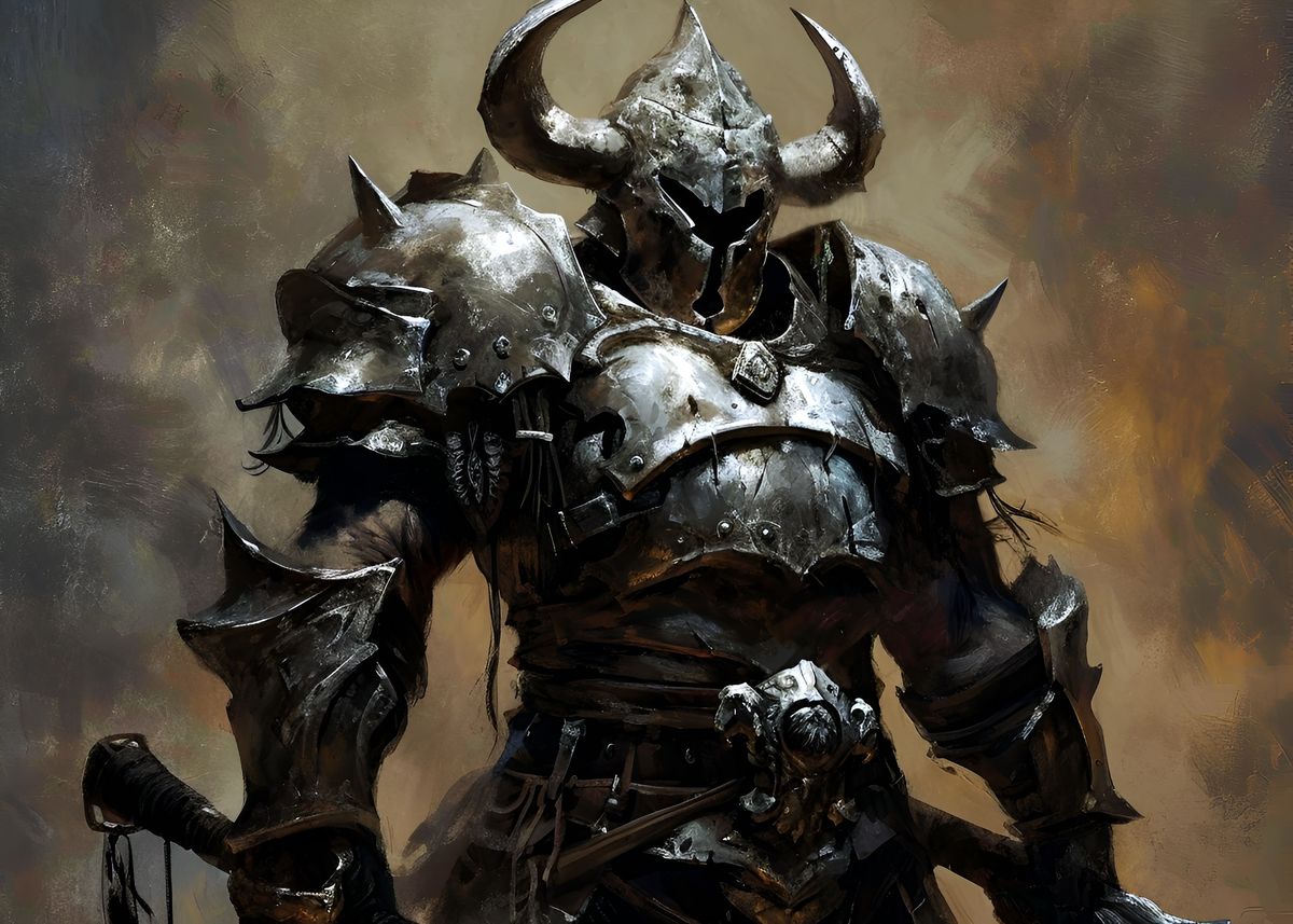 'Minotaur Paladin Knight' Poster, picture, metal print, paint by ...