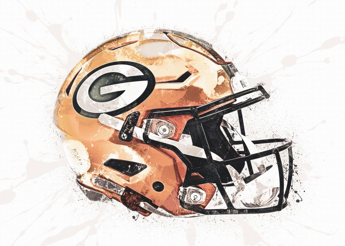 'Green Bay Packers Helmet' Poster, picture, metal print, paint by ...
