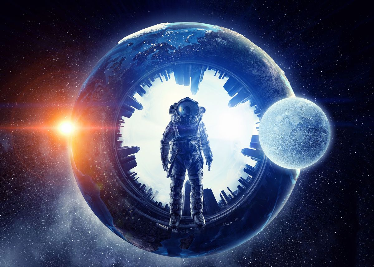 'cosmonaut' Poster, picture, metal print, paint by ReskLucky | Displate