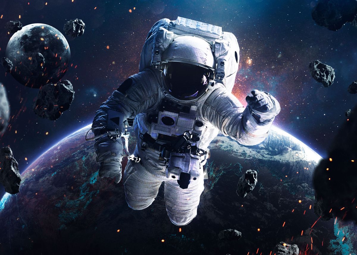 'Spaceman' Poster, picture, metal print, paint by ReskLucky | Displate