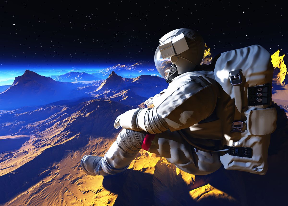 'Spaceman' Poster, picture, metal print, paint by ReskLucky | Displate