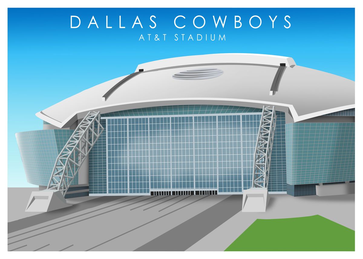 'Dallas Stadium' Poster, picture, metal print, paint by OmegaArt | Displate