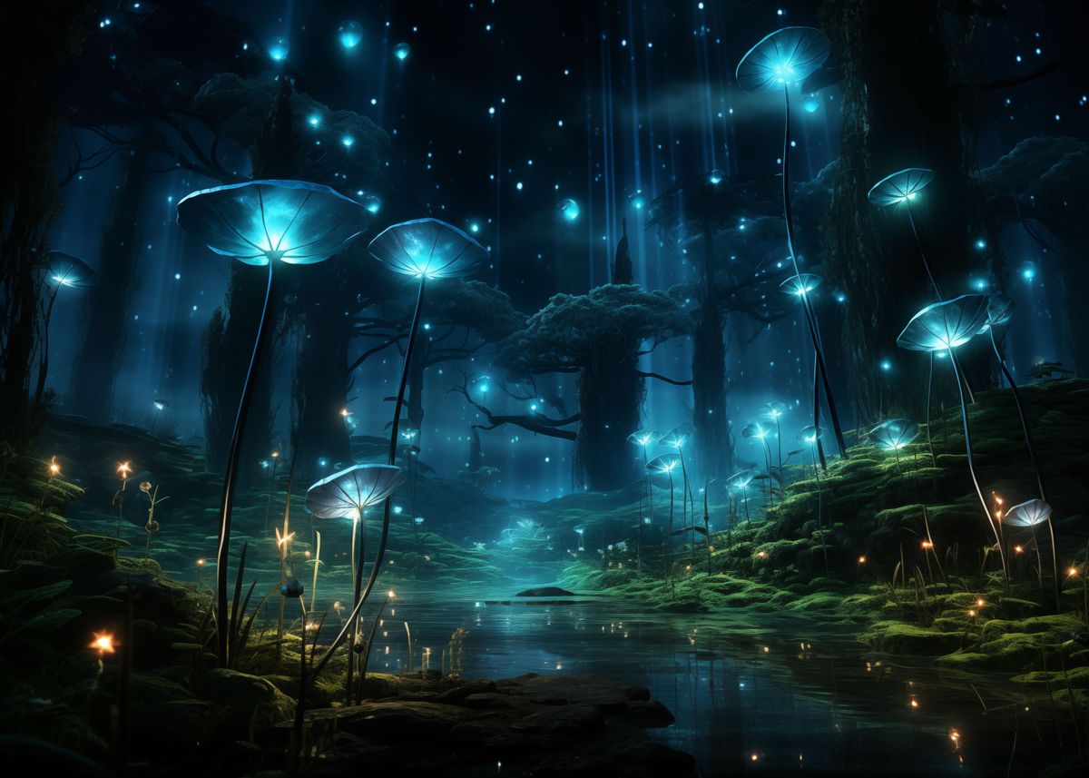 'Celestial Forest' Poster, picture, metal print, paint by Nathan De ...