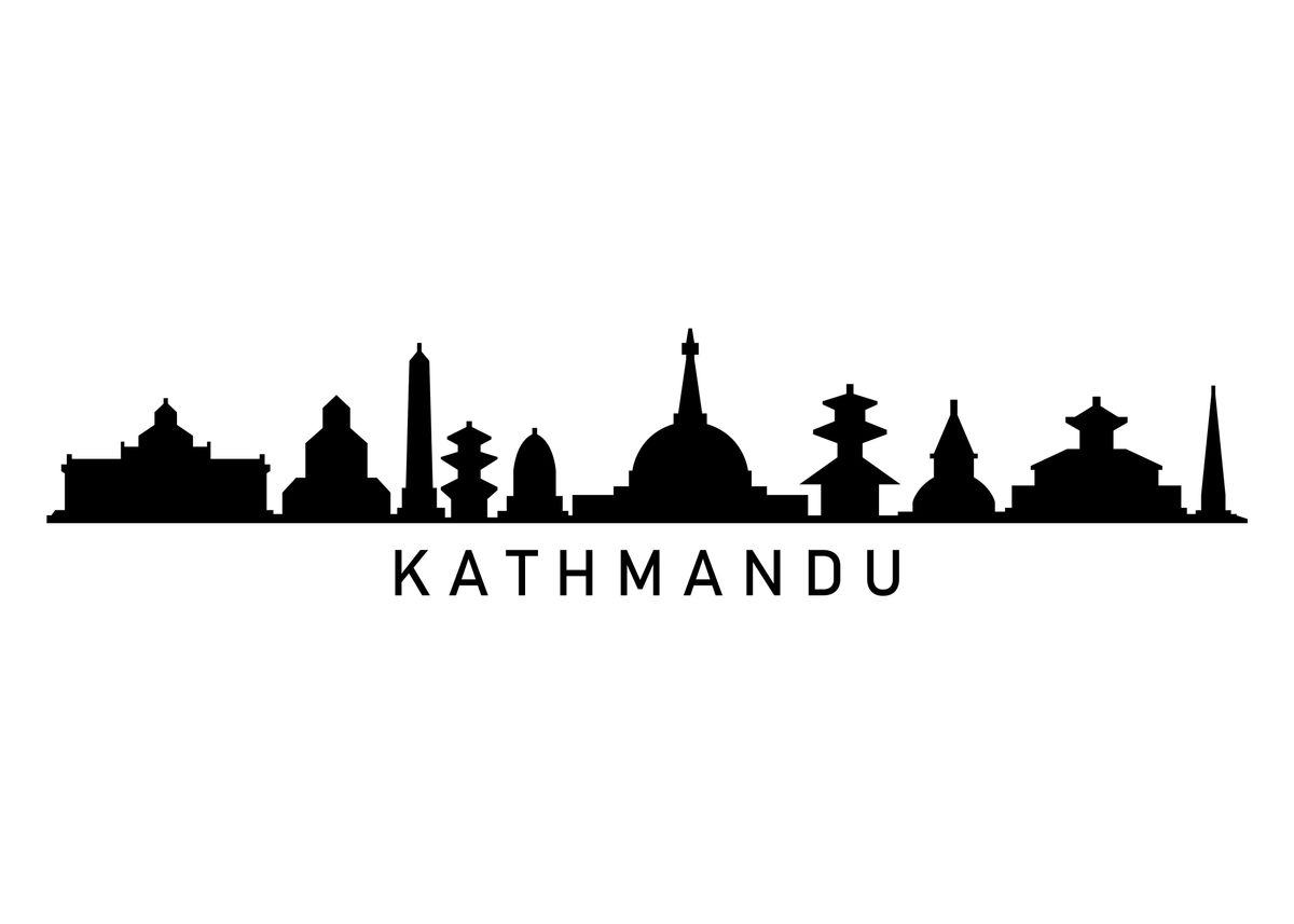'Kathmandu skyline' Poster, picture, metal print, paint by Marco Livolsi | Displate