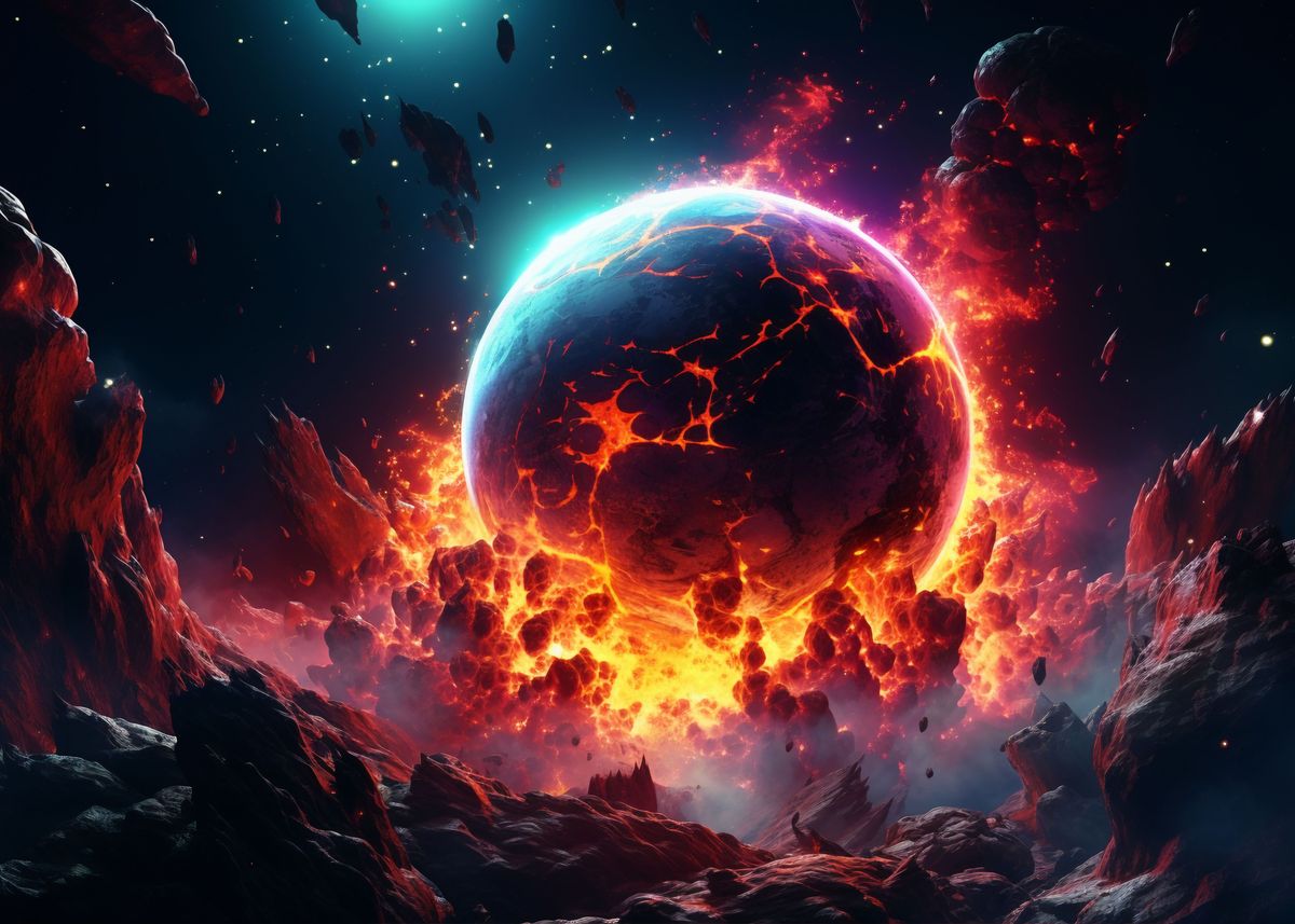 'End of the Earth' Poster, picture, metal print, paint by Cybronauts ...