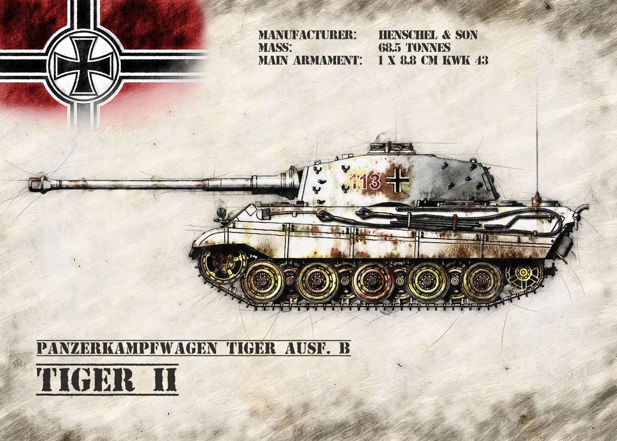 'Tiger II' Poster, picture, metal print, paint by Pixxelworks Florian ...