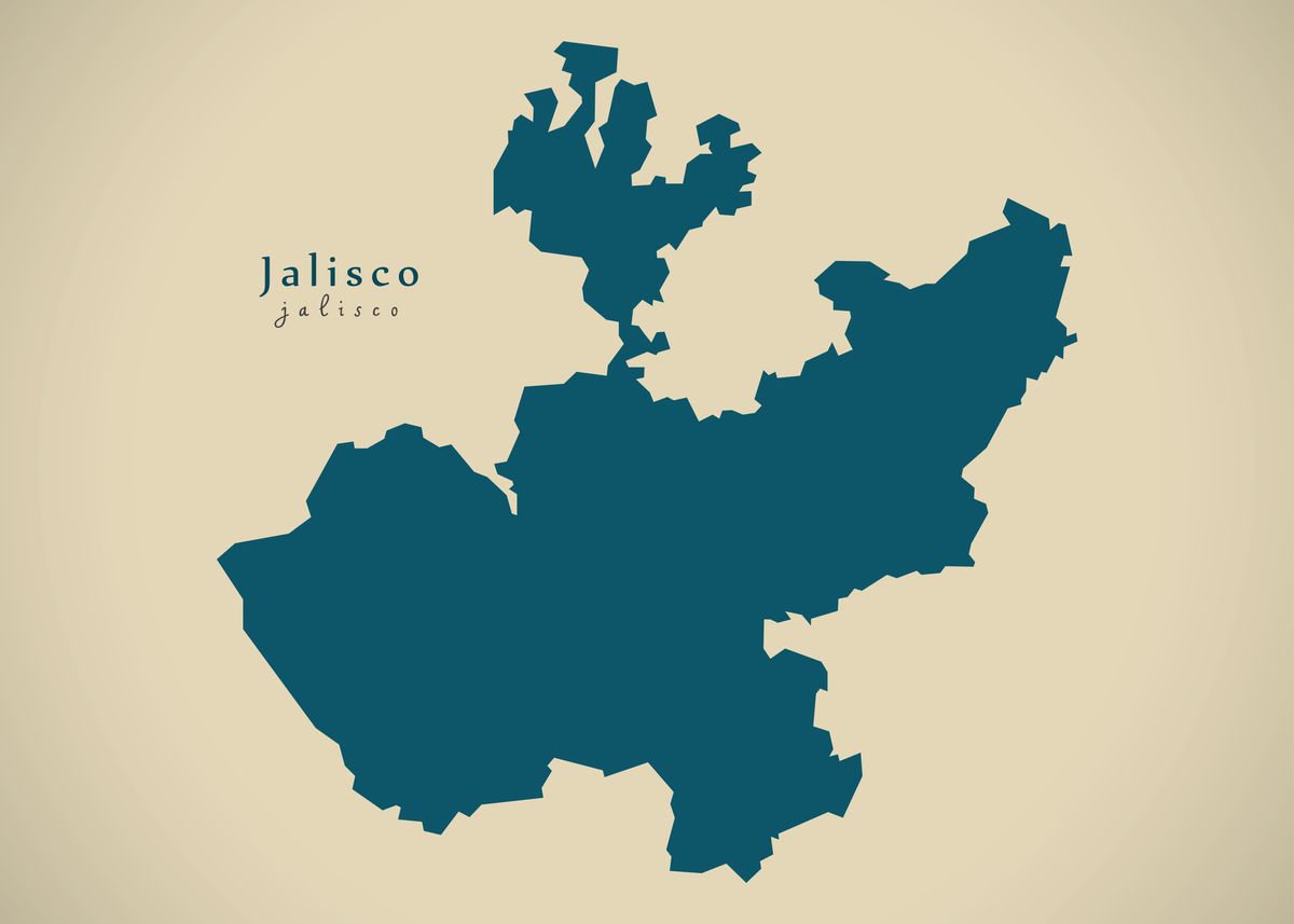 'Jalisco Mexico map' Poster, picture, metal print, paint by Ingo ...