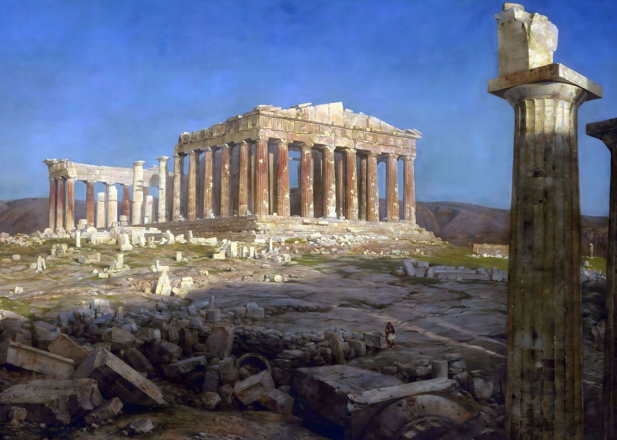 'Vintage Parthenon' Poster, picture, metal print, paint by arkitekta ...