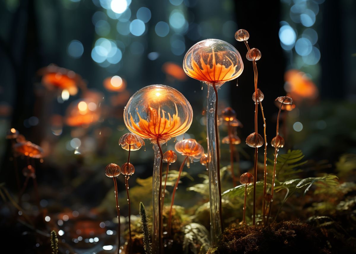 'Sunset Forest Caps' Poster, picture, metal print, paint by Nathan De ...
